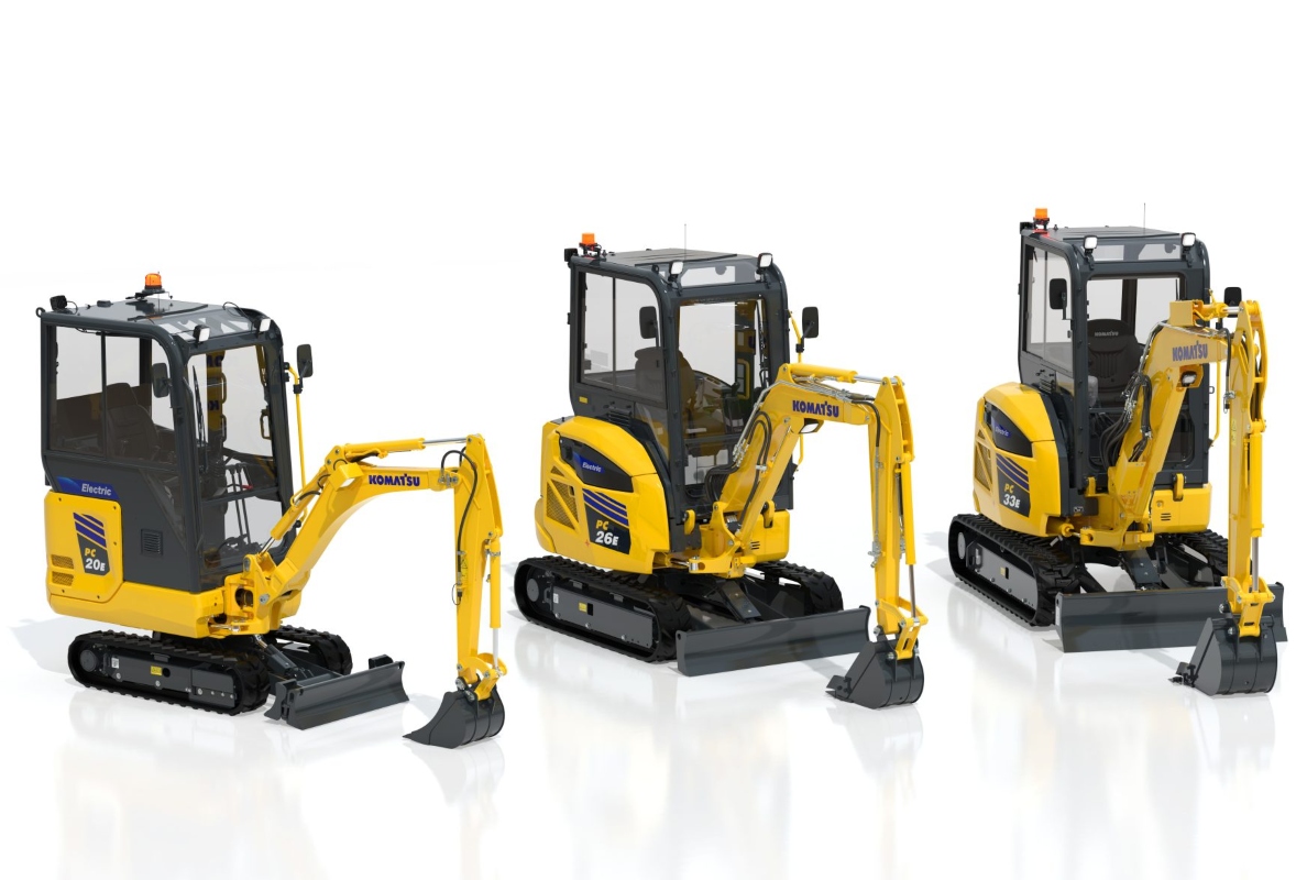 Komatsu presents three new electric mini excavators in live demo at ...