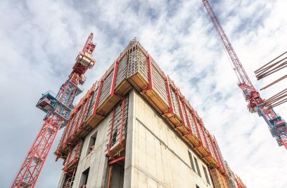 The large, yet compartmentalised building core was formed using ...